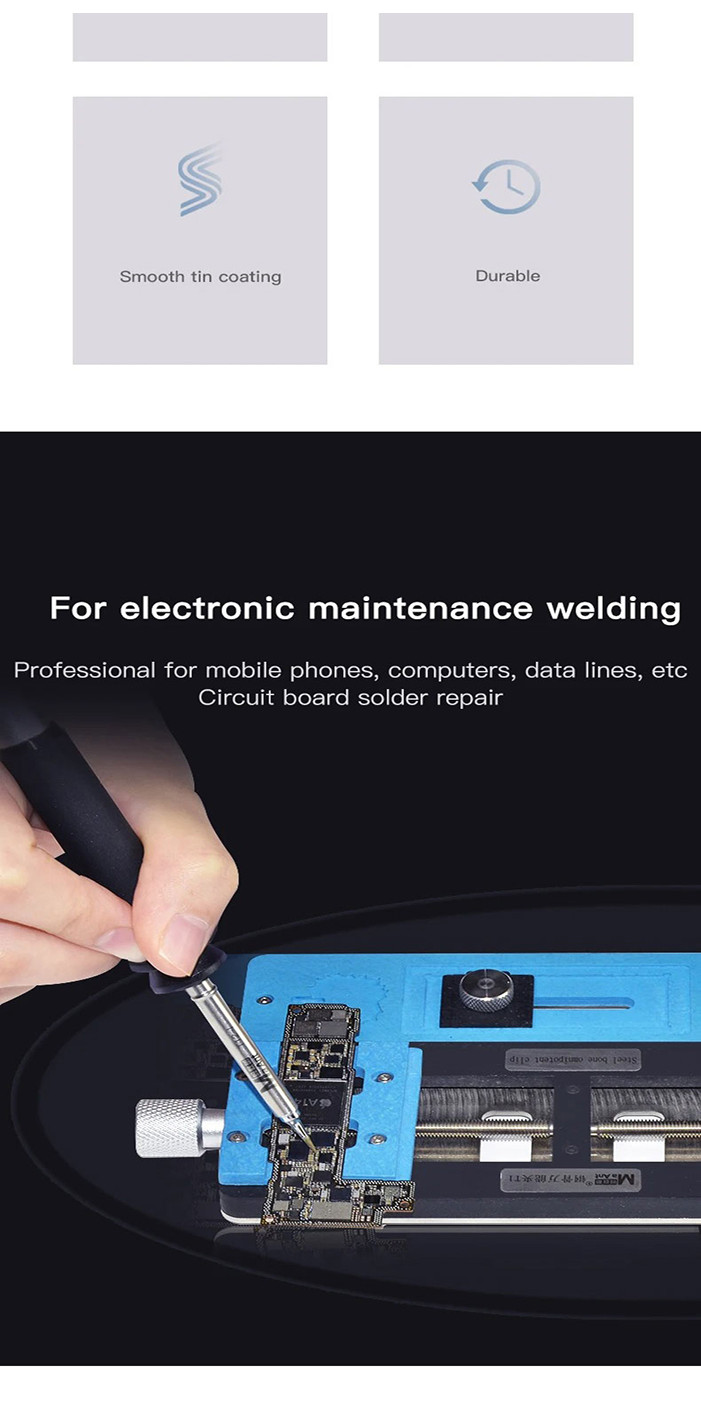 MaAnt T12 I J SK lead-free Soldering Iron Tips Soldering With Copper Heat Sharp Straight Curve ...