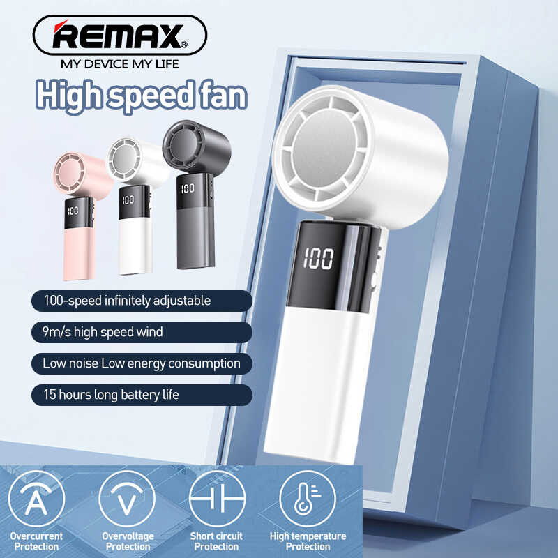 Turbo Remax Portable Rechargeable 100 Gear Mini Bladeless Handheld Fan ...