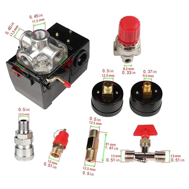 Air Compressor Switch Oil-Free Mute Air Compressor Switch 4 Port Safety ...