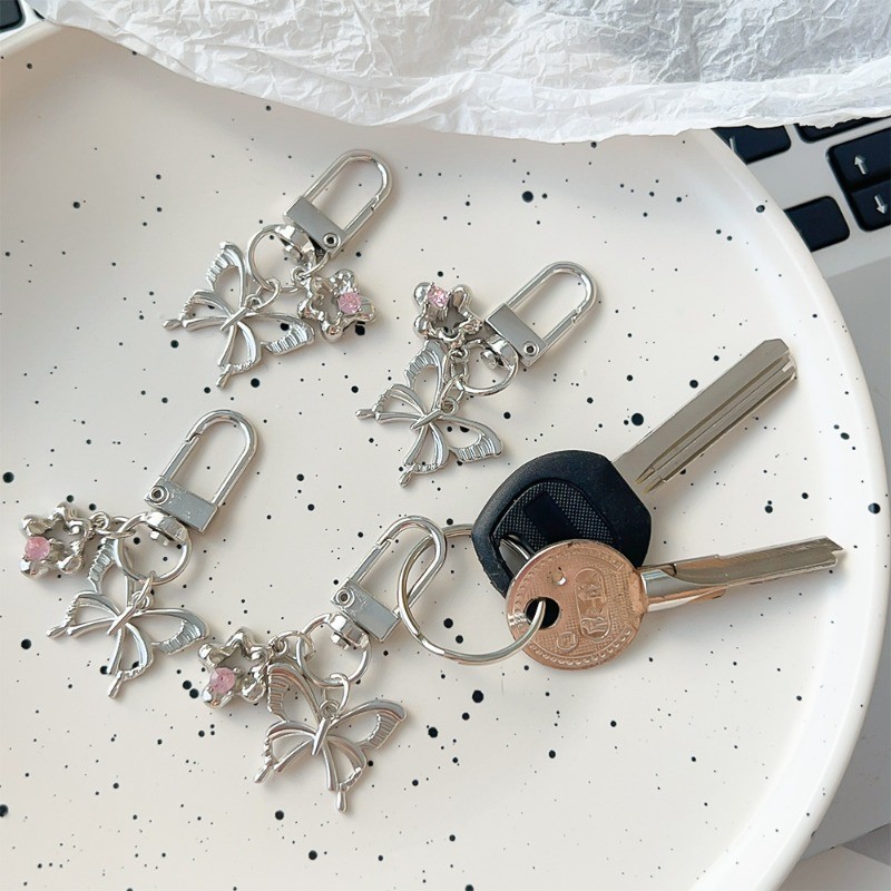 [Wholesale] Metal Butterfly Keychain - Cute Five-pointed Bow Keychain ...