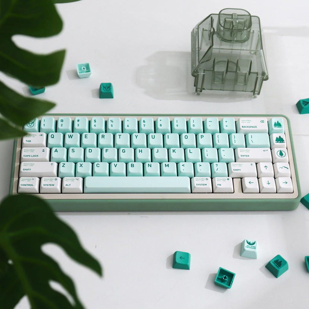 Misty forest Keycaps MDA profile PBT 144 Keys Green Keycaps set for MX ...