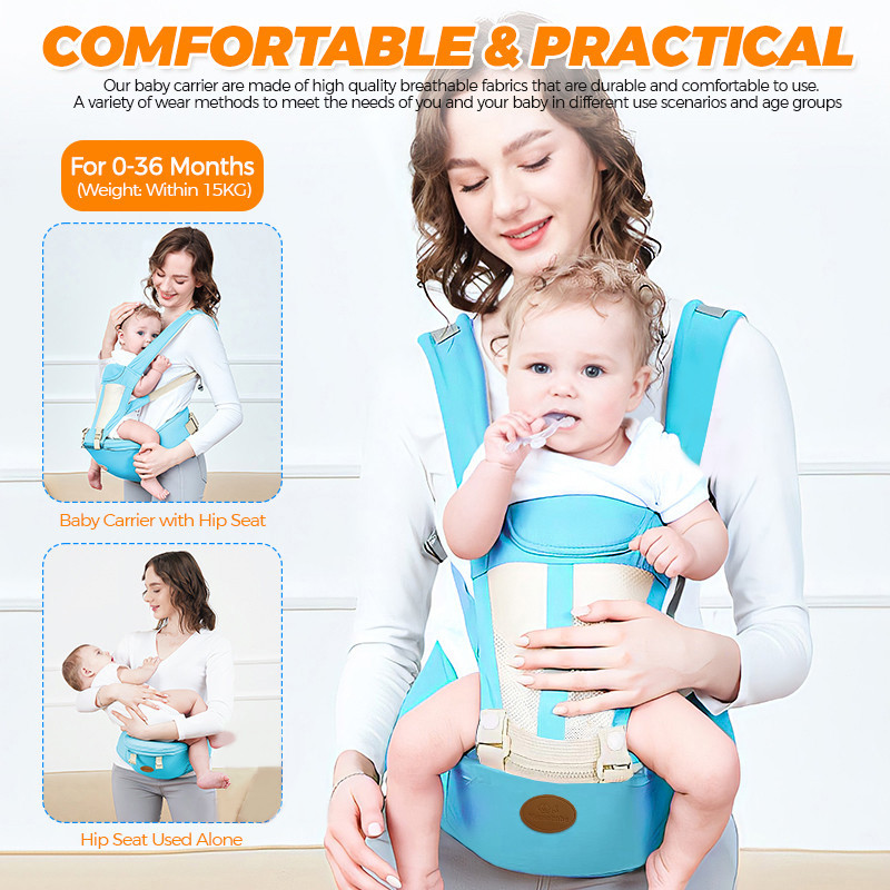 Baby Carrier with Hip Seat Breathable Ergonomic for 0-36 Months ...