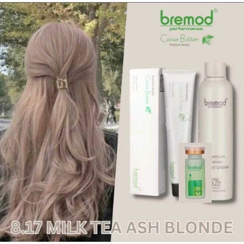 Bremod Milky Tea Ash Blonde With Oxidizer Color Cream Haircare Hair Dye ...
