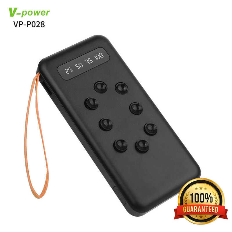 V-Power P028 Powerbank 10000Mah Fast Charge Built-In 4 Cables W/ LED ...