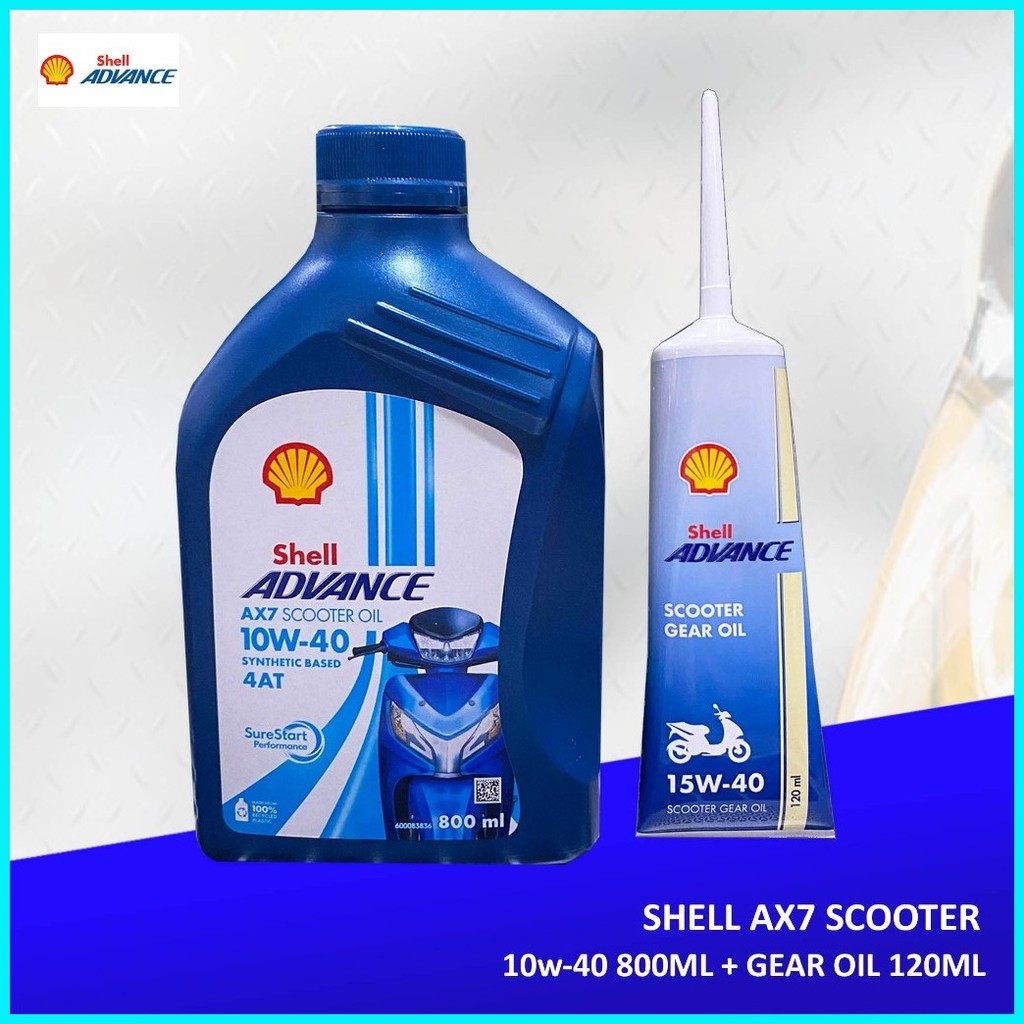 Shell Advance AX7 Scooter 10W-40 800ml with FREE Gear Oil | Shopee ...