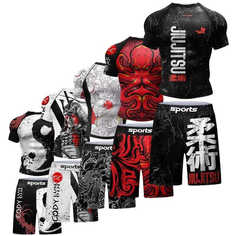 Sets ⭐Aa Two Of Sportswear, Bjj Jiu Jitsu Gi Rashguard + MMA Shorts ...
