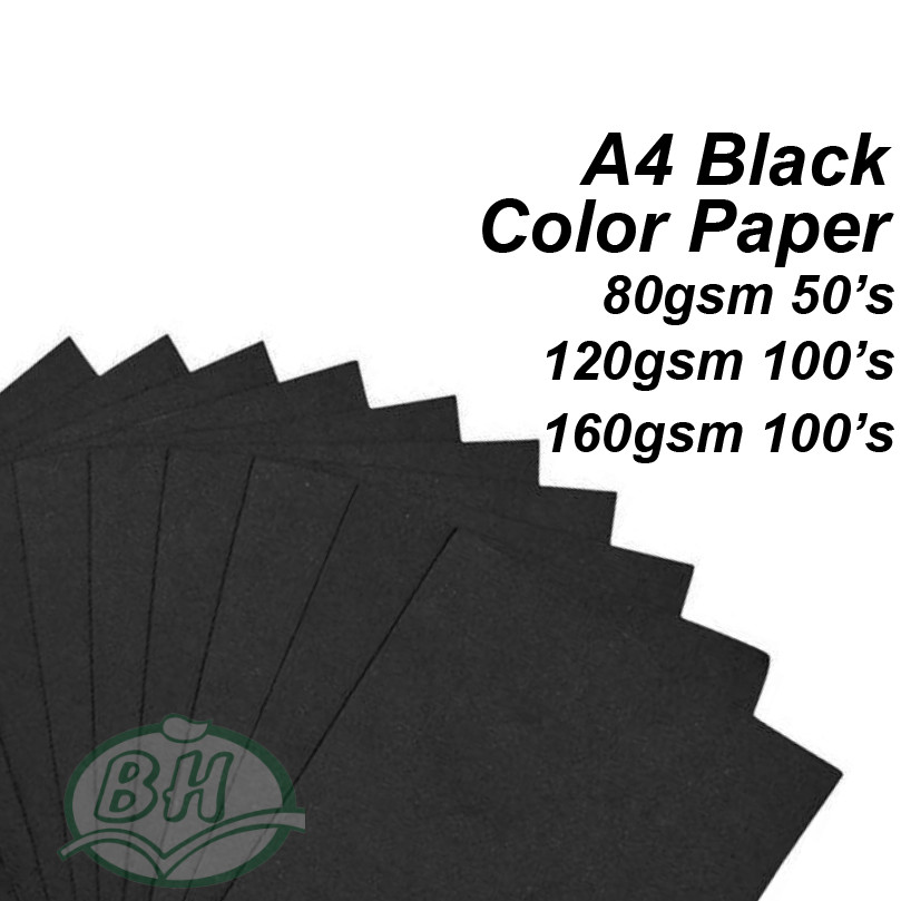 A4 Black Color Paper/ Black Color Paper (80gsm/ 120gsm/ 160gsm ...
