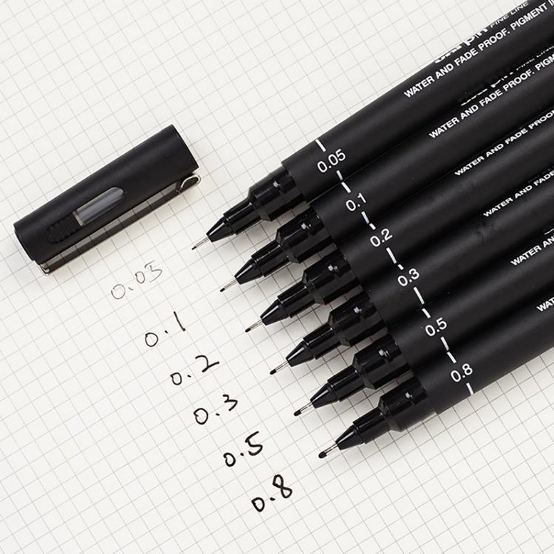 6Pcs/Set UNIPIN Pen Set Technical Drawing Pen Fine Liner Pen Designer ...