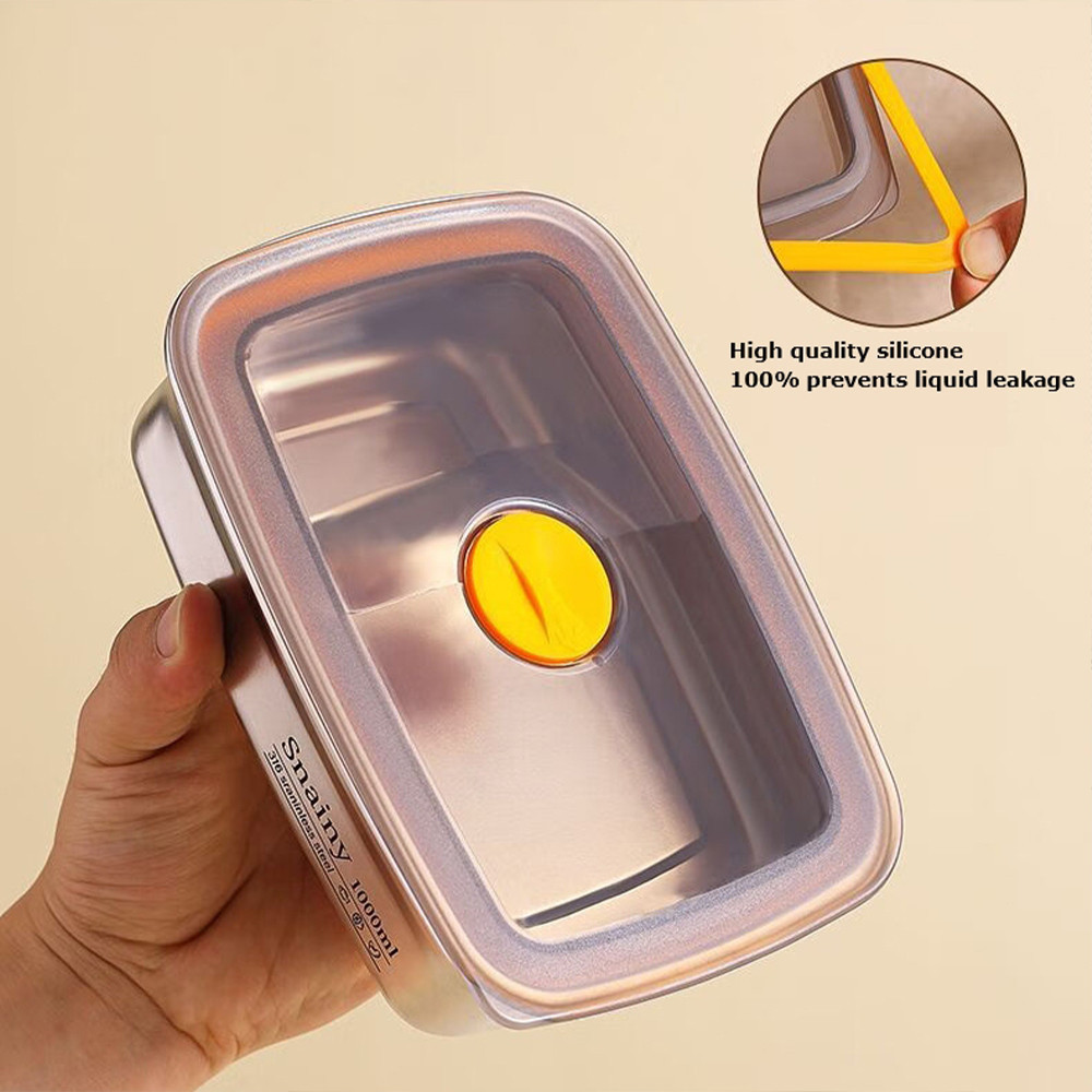 316 Food container stainless Steel fresh Food storage box Freezer ...