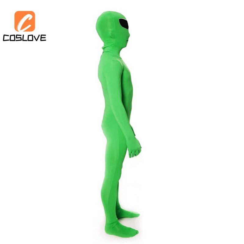 Classic Green Alien Jumpsuit Cosplay Full Set Costume Suit For Adult ...
