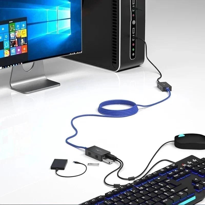 120M USB Extender 4 Port USB Rj45 Extender Over Ethernet CAT6 Cable ...