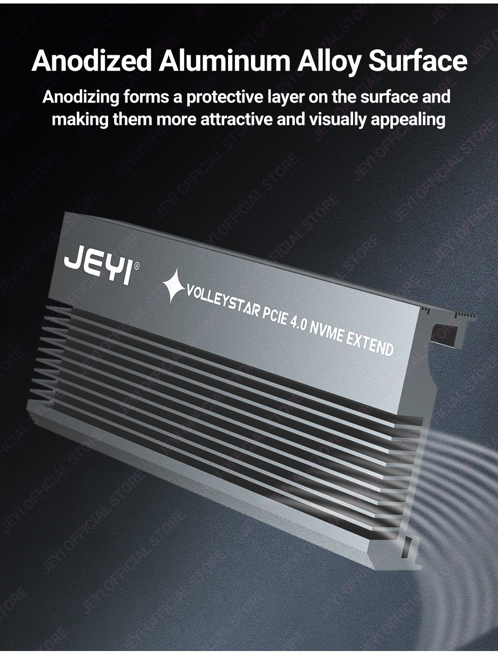 JEYI RGB PCIe 4.0 NVMe Adapter, PCIe to NVMe M.2 SSD Adapter Card with Aluminum Heatsink ...