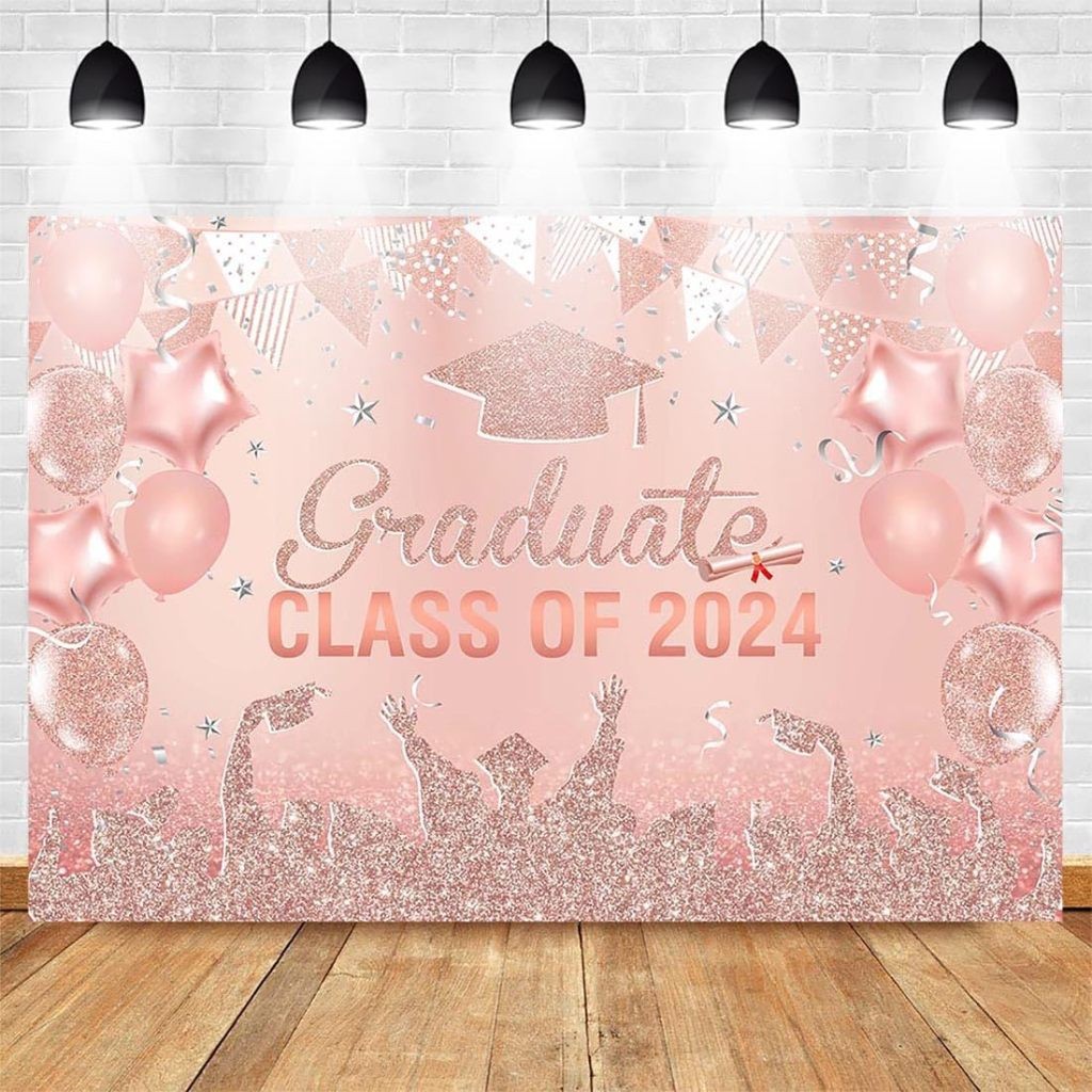 Rose Gold Graduation Background Photography 2024 Graduation Ball Party ...