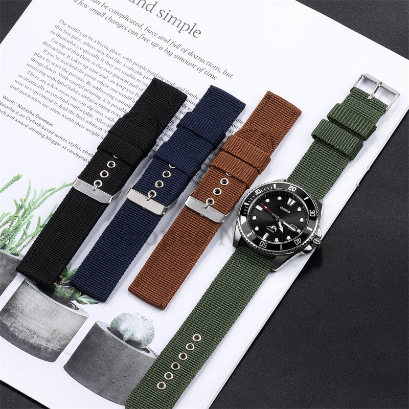 Nylon Fabric Watch Band 16mm 18mm 20mm 22mm 24mm Soft Breathable Canvas ...