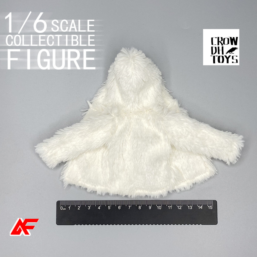 1/6 Scale White Plush Furry Coat Jacket Fit For 12'' Tbleague PH JO ...