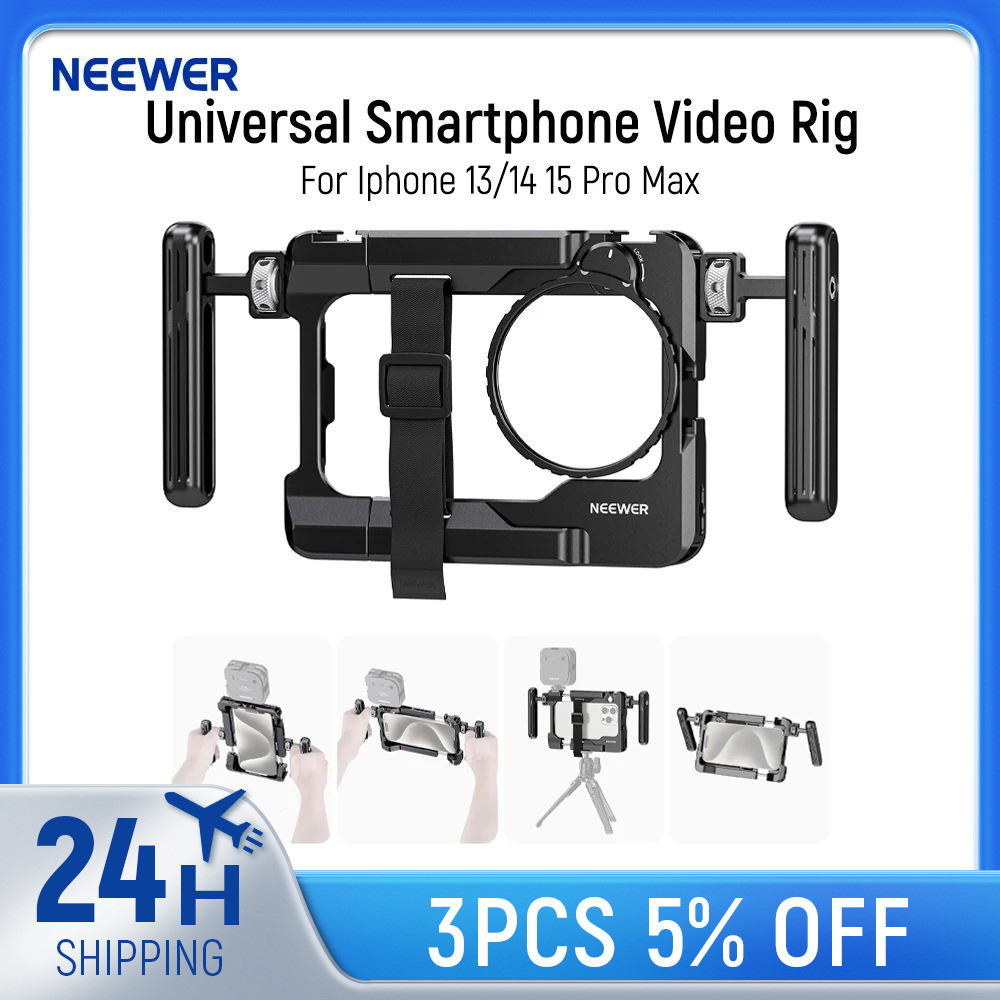 NEEWER Universal Smartphone Video Rig with Handles 67mm Filter Adapter ...