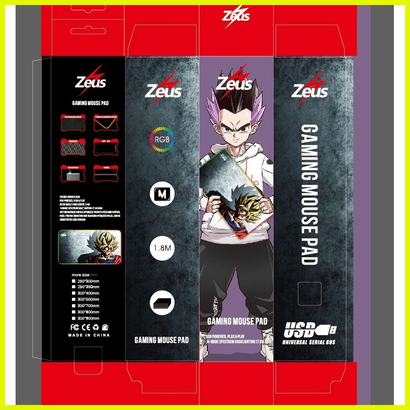 Zeus x Dragon Ball Z ( R-01 ) RGB LED Gaming Mouse Mat / Mouse Pad ...