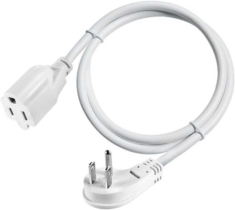 Flat Plug 15A Cord, Heavy Duty 3 Prong Grounded Low Profile Extension ...