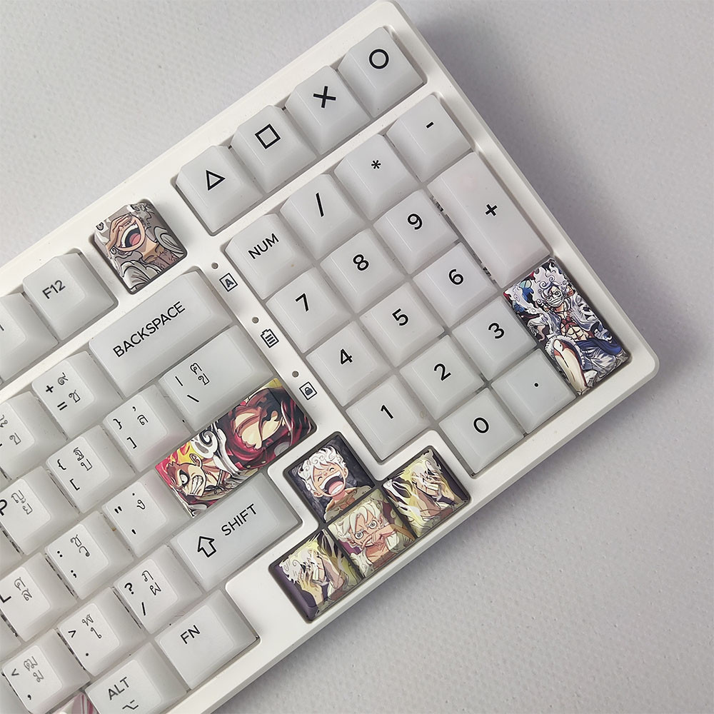 8/12pcs Luffy Keycaps Cherry Profile PBT Dye Sublimation One Piece Nika ...