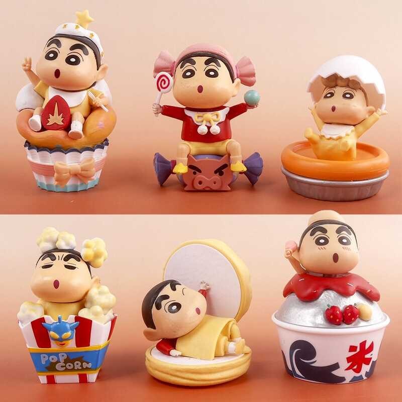 Anime JECAE Crayon Shin-Chan Dessert Time Model Toys Mini Doll ...