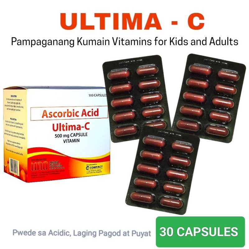 ULTIMA VITAMINS C PAMPATABA 30 CAPSULES PARA MGA bata AT ADULTS COD ...