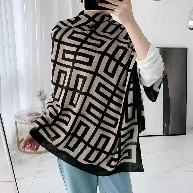 Print Thin Section Shawl For Women 190×60CM Sunscreen Breathable ...