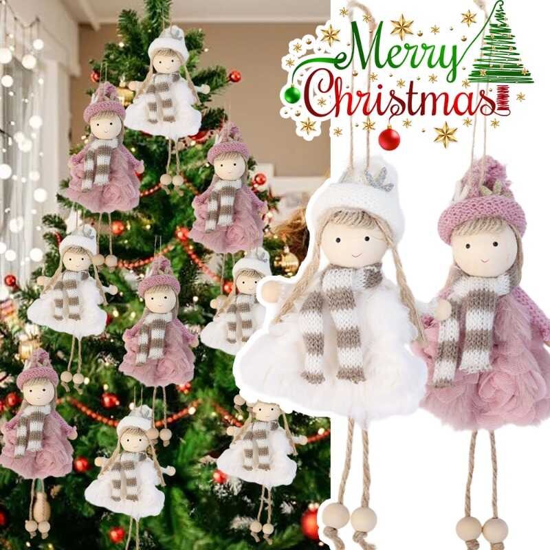 3PCS Christmas Plush Angel Girl Decoration DIY Garland Christmas Tree ...