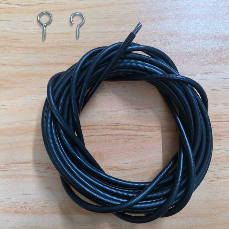 Curtain Accessories Black Spring Rope 2m Eyelets 4 Question Mark Hooks ...