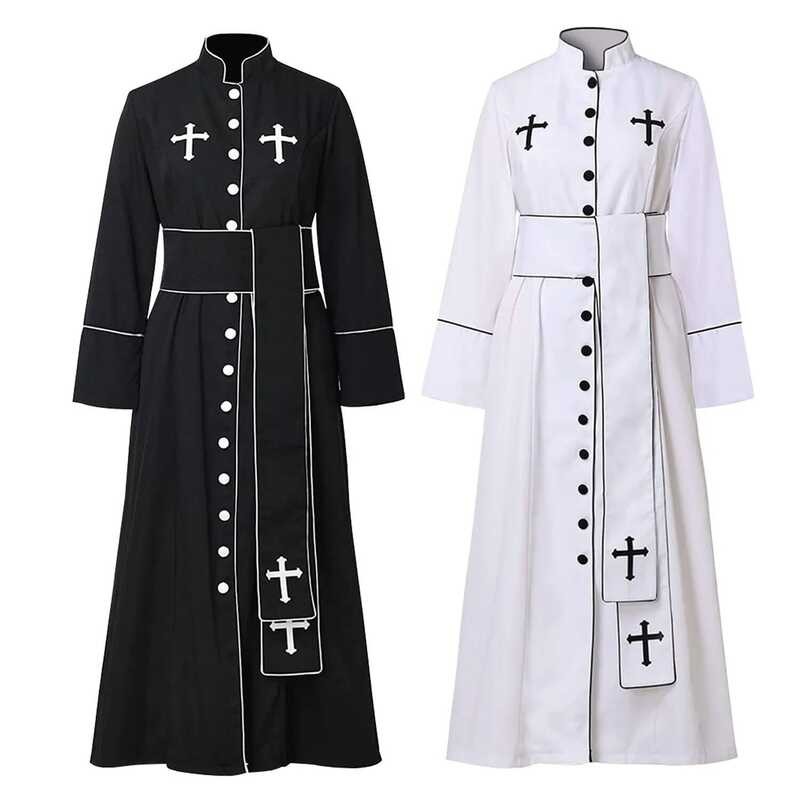 Priest ⭐Aaaaa Men's Costume Pastor Robe Roman Cassock With Stand Collar ...
