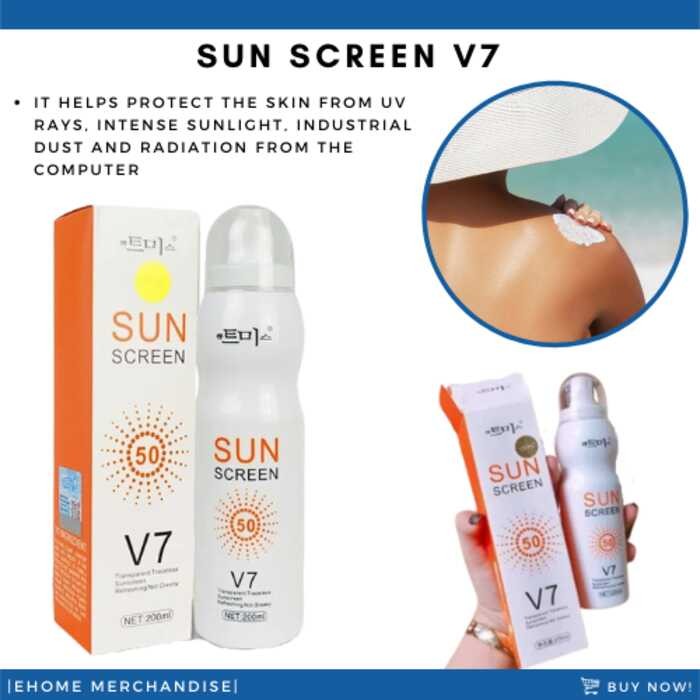 Face Body SPF 50 V7 100% Original Korean Spray Sunblock For And ...
