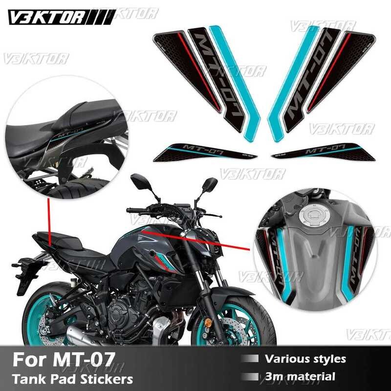 Fuel For MT07 Tank Stickers 3D Decals Waterproof For MT-07 MT07 MT 07 ...