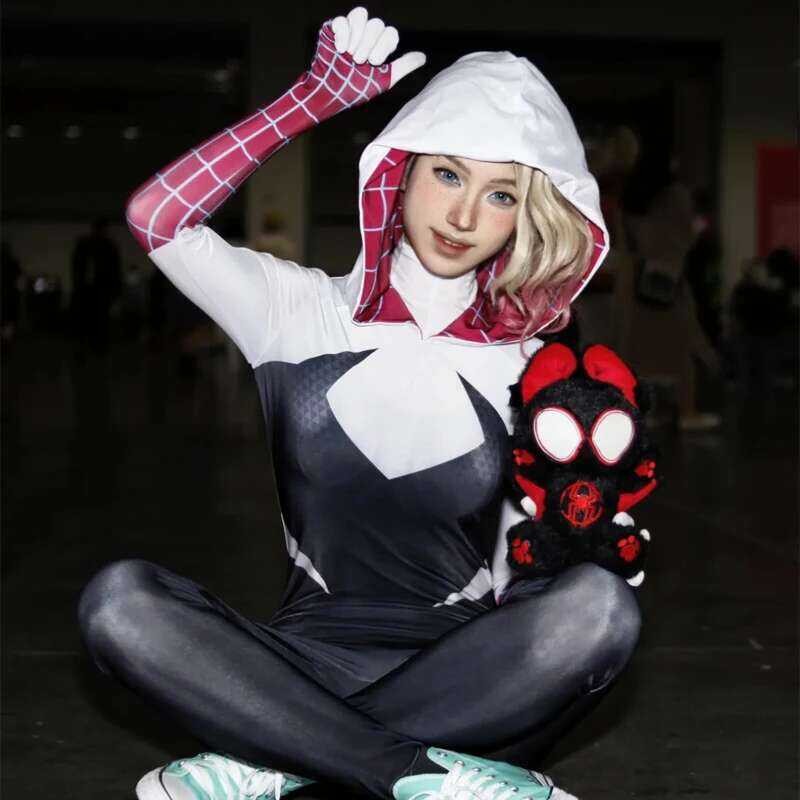 Yy Anime Erhero Gwen Female Venom Spider Man Hero Jumpsuit Halloween ...