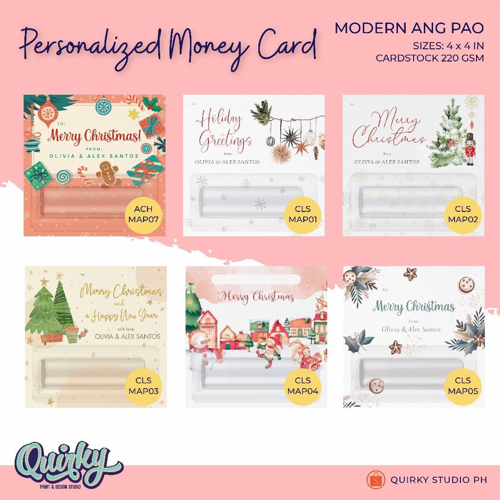 Personalized Modern Ang Pao / Money Card (12 Pcs Modern Ang Pao ...