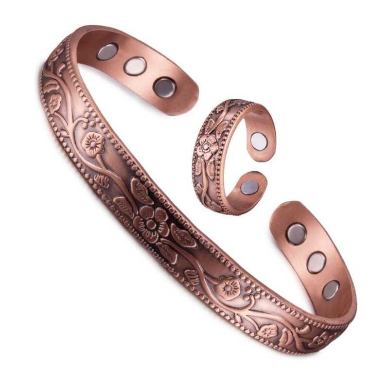Men's Pure Copper Bracelet Adjustable Magnetic Arthritis Relief Fashion ...