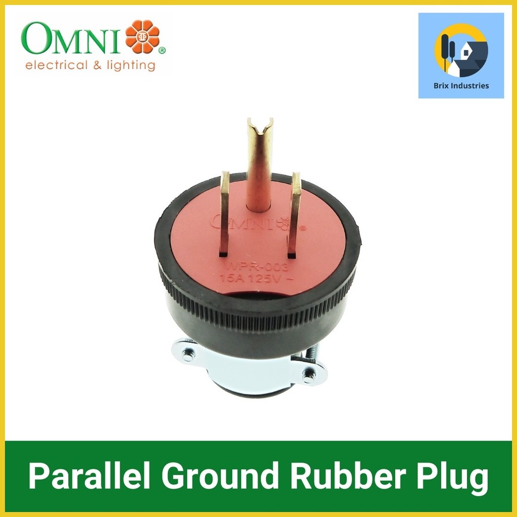 Omni Parallel Ground Rubber Plug 15A 125V~ WPR-003 Brix Industries ...