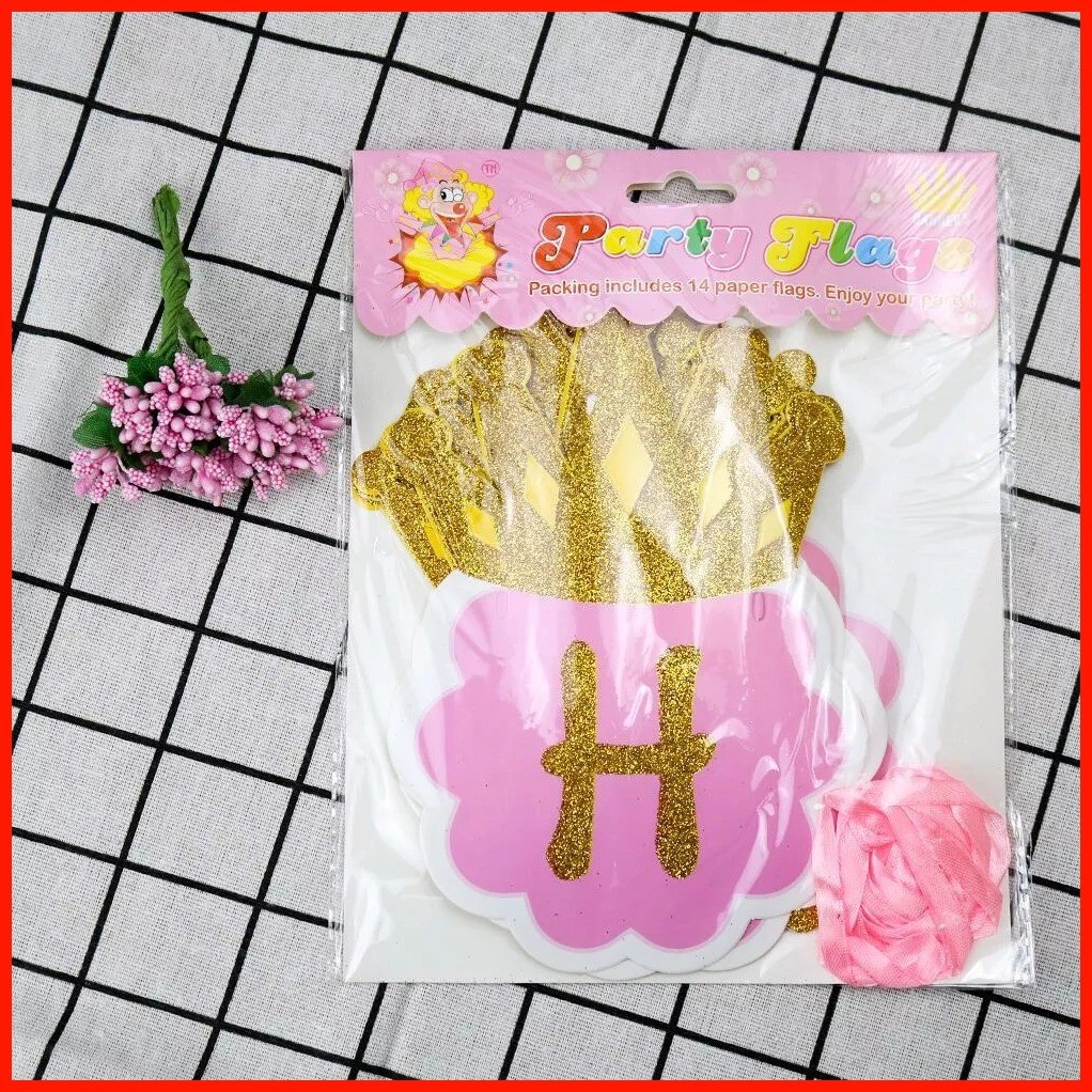 ∆ ☇ ∛ Prince and Princess Crown HBD Banner (13 pcs) Prince Theme ...
