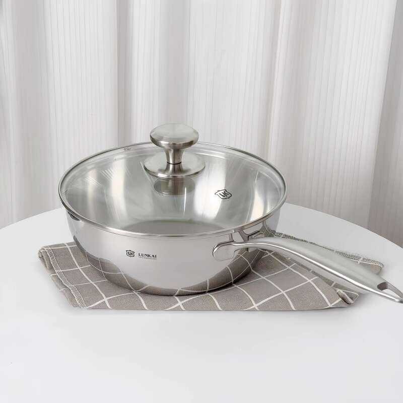 Lunkai 18/10 Stainless Frying Three-Layer Steel Non-Stick Pan for Stir ...