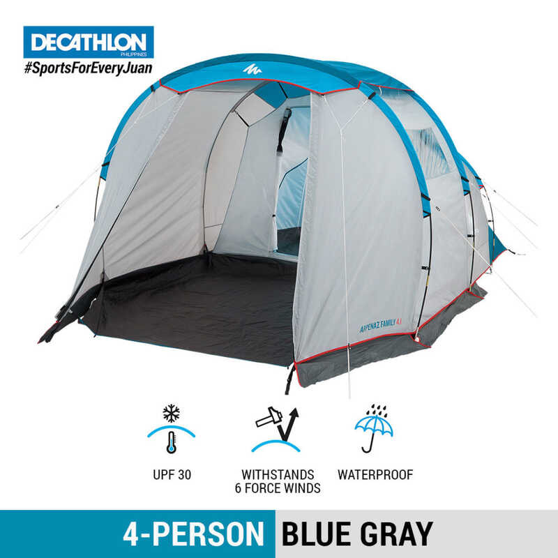 Decathlon Quechua Camping Tent With Poles - Arpenaz 4.1 4-Man 1 Bedroom ...