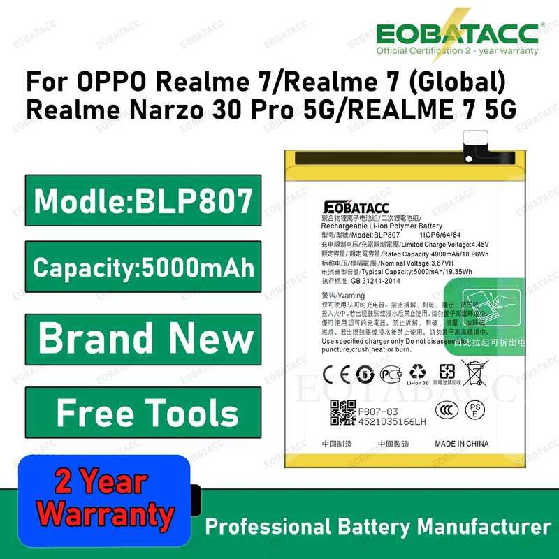 2025 1 A9 Years EOCC 100% New Blp807 Battery For Realme 7/Realme Narzo ...