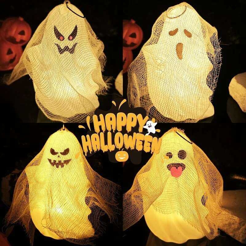 M Glowing Ghost Battery Powered Night Light Halloween Haunted House ...