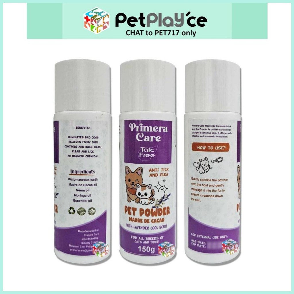 Primera Care Pet Powder Talc Free 150g MDC Madre De Cacao w/ Lavender ...