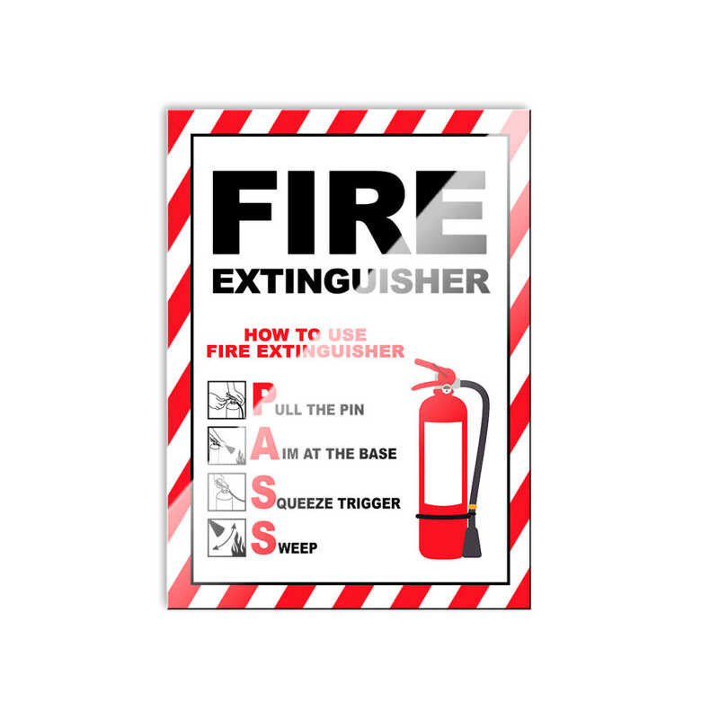 FIRE EXTINGUISHER Reflectorized Waterproof Acrylic Signage How To Use ...