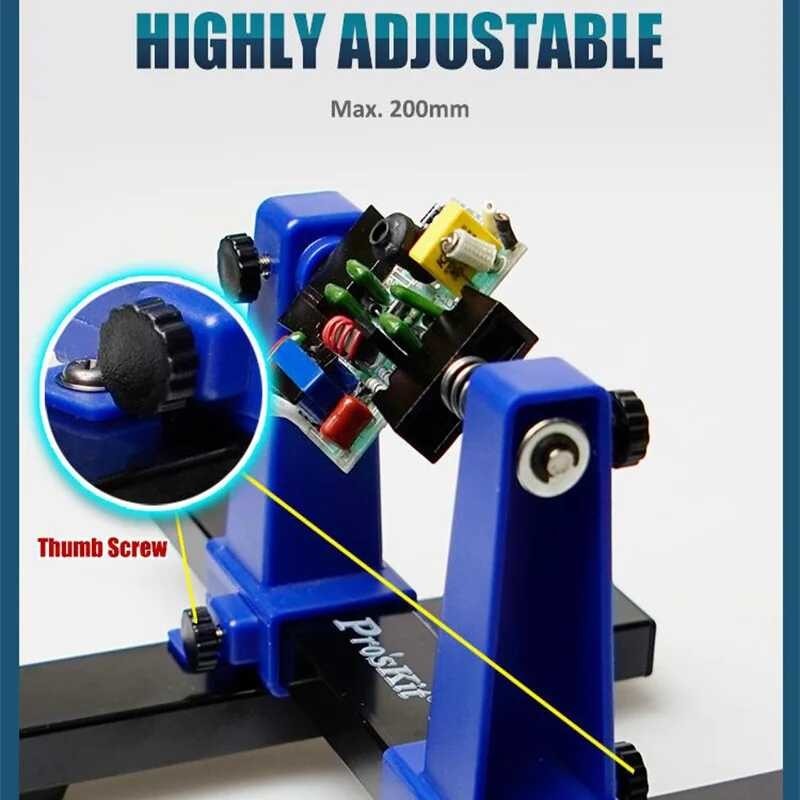 Sn-390 ∢ Adjustable Pro'skit PCB Holder 360 Degree Rotation Printed Circuit Board Jig Soldering ...