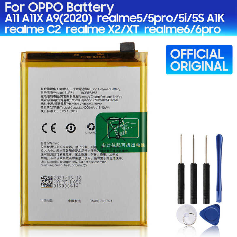 Original Battery Blp757 For OPPO A1k A11 A11x A9 2020 Realme 6 5 6Pro ...