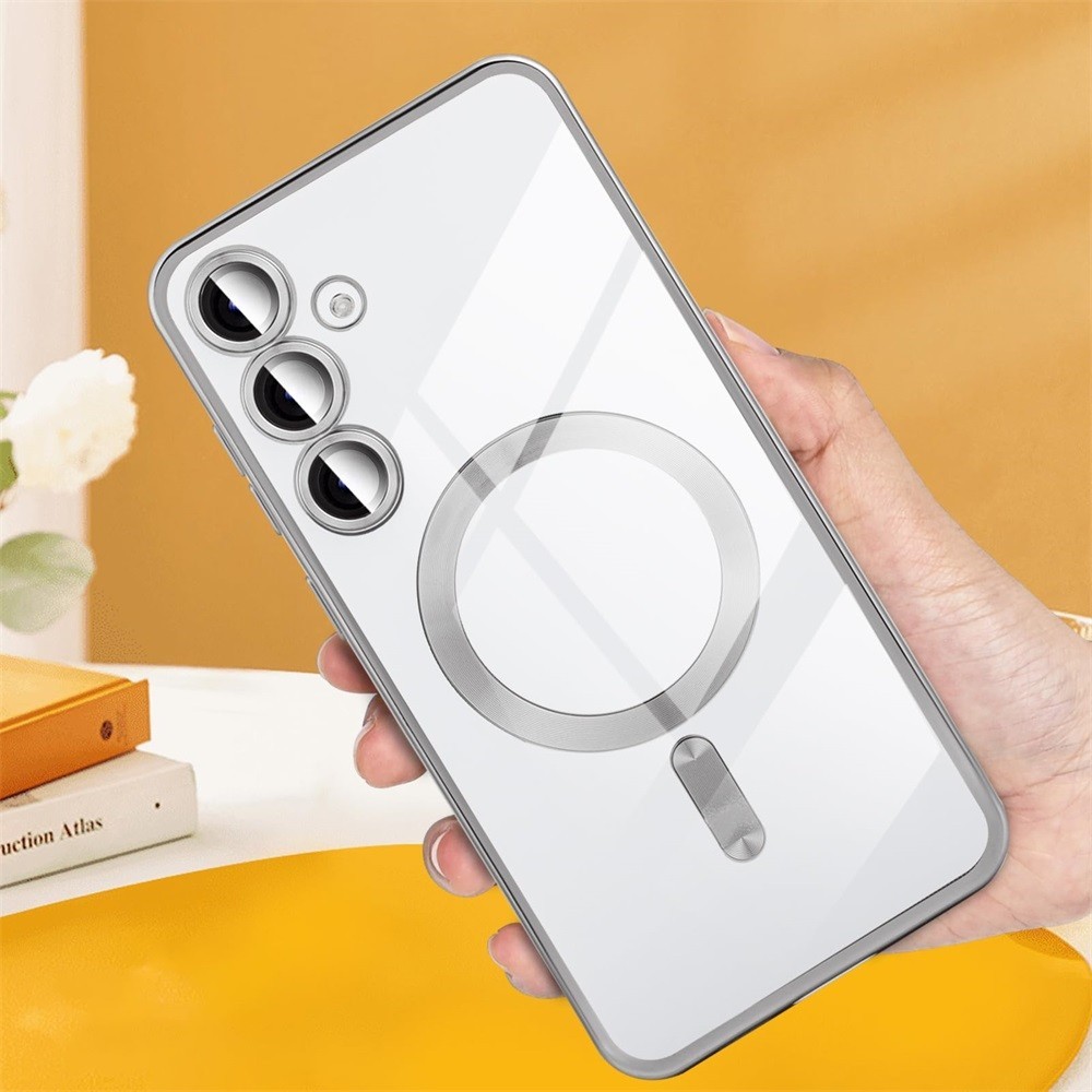 Plating Clear Magnetic Case for Samsung Galaxy A55 A05 A05S A15 A35 S24 S23 S20 FE Ultra Plus ...