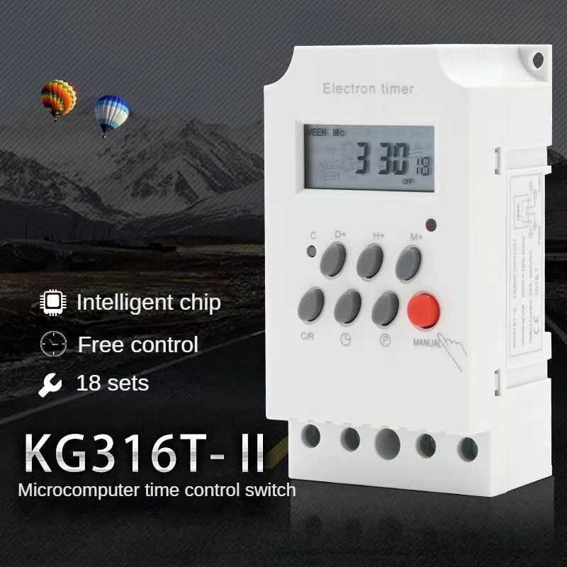 KG316T-II AC220V 25A Din Rail Digital Programmable Electronic Timer ...