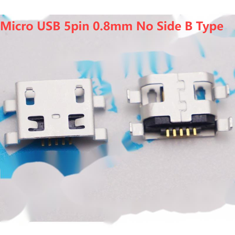 5-50pcs Micro USB 5pin 0.8mm No Side B Type Flat Mouth Without Curling ...