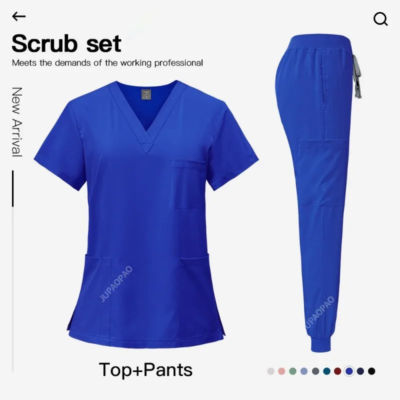 Surgical Uniforms Woman Scrub Set Medical Nurse Beauty Salon Workwear ...