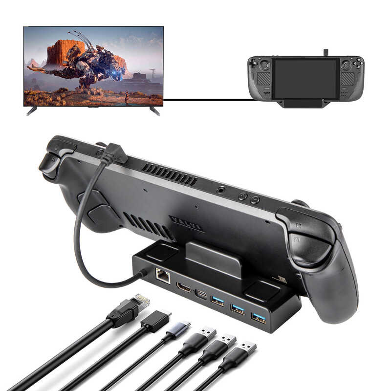 TV Docking Station Base Stand Hub Holder USB C Rj45 Ethernet 4K 60Hz ...