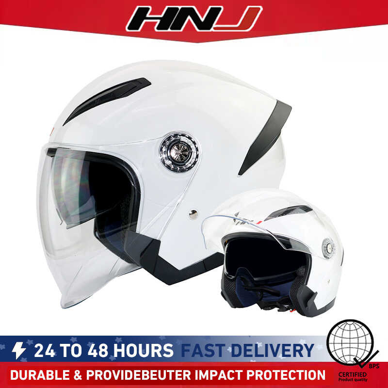 HNJ Ym-829 Motorcycle For Helmet Half Face Helmet Dual Visor For Men ...